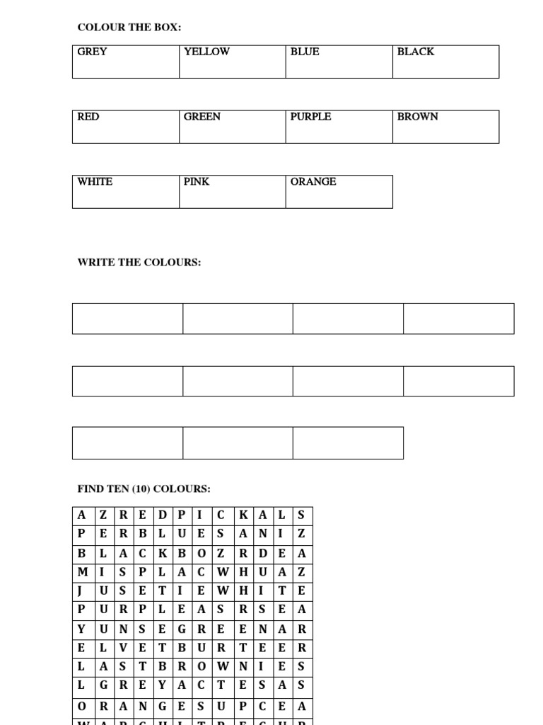 Color Identification Activity Guide | PDF