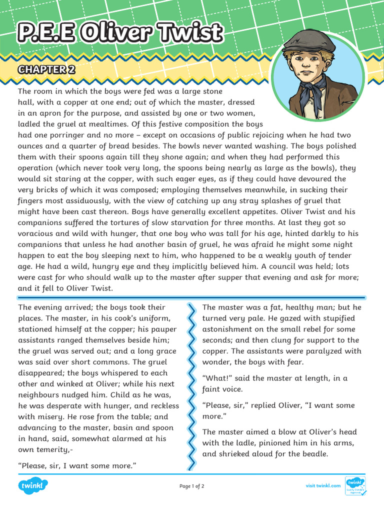 Point Evidence Explanation Activity Oliver Twist | PDF