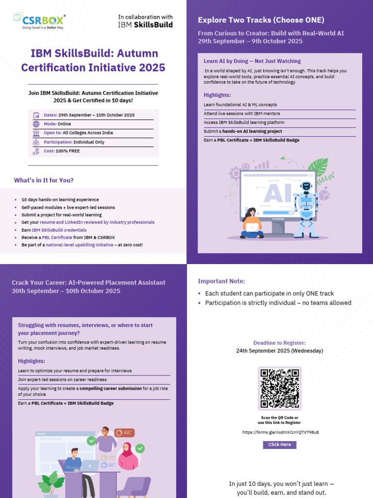 IBM SkillsBuild Autumn Certification Initiative 2025 | PDF | Computing