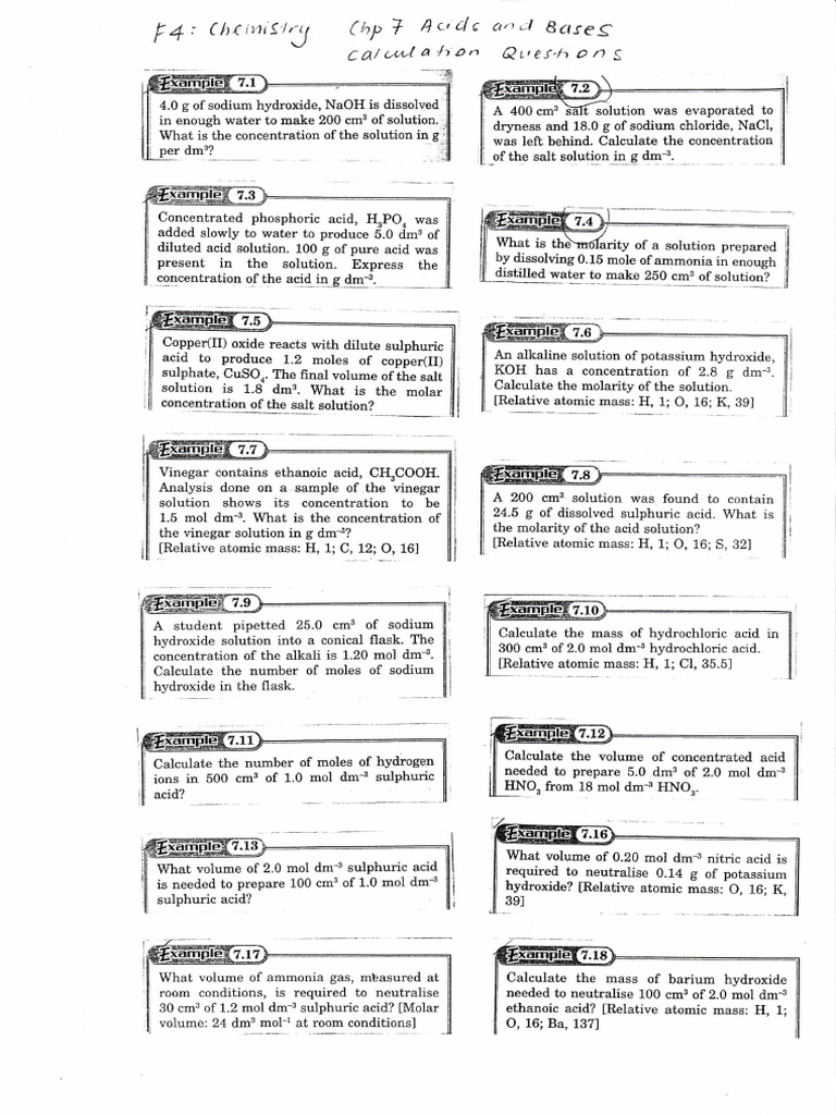 Acid Base Cal Test | PDF