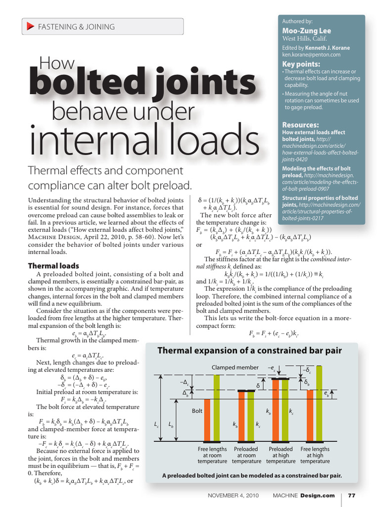 Thermal Effects on Bolted Joints | PDF | Screw | Nut (Hardware)