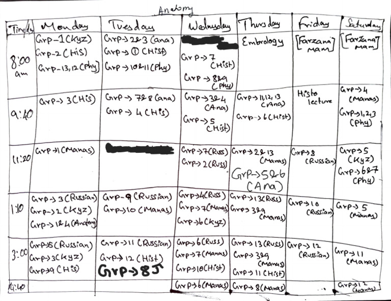 Timetable - 251103 - 185449 | PDF