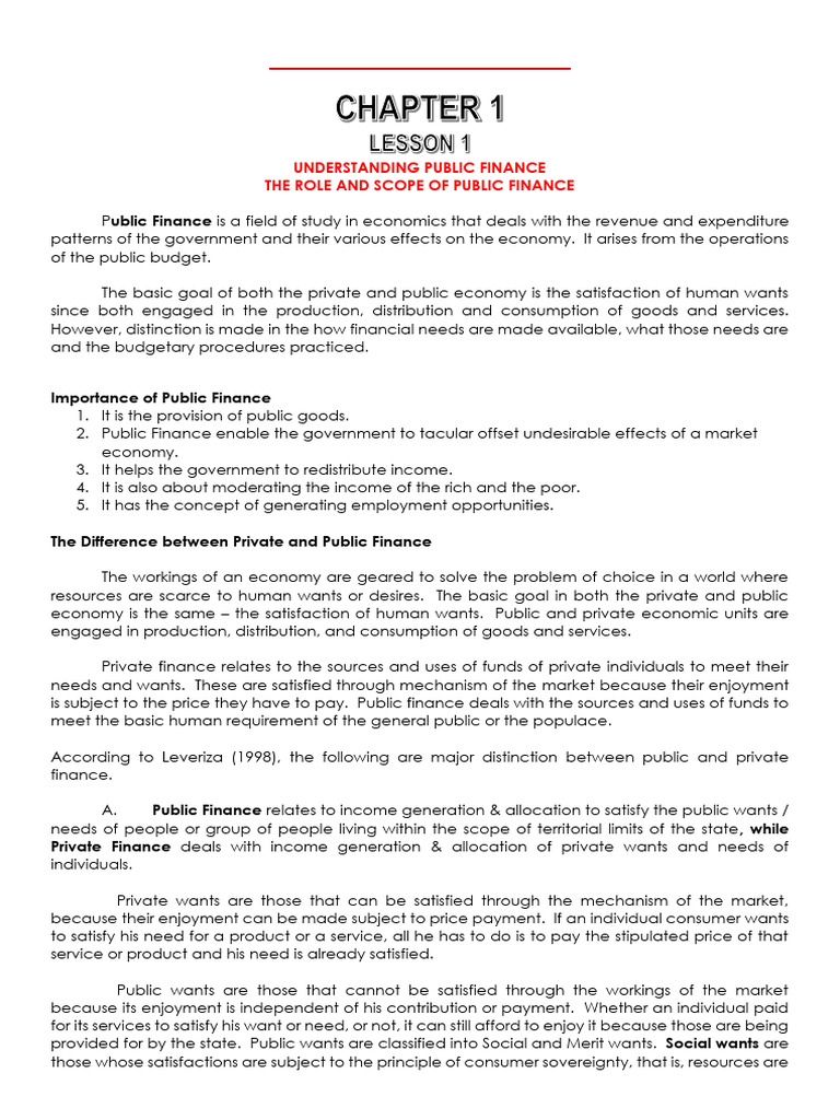 Module 1 Public Finance Lesson 1 4 Edited | PDF | Taxes | Public Finance