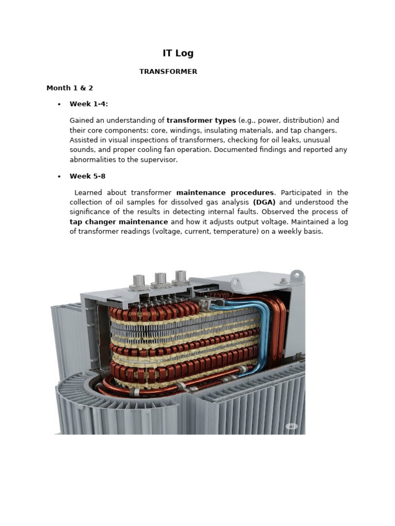 Transformer and Cable Maintenance Log | PDF | Transformer | Electric ...