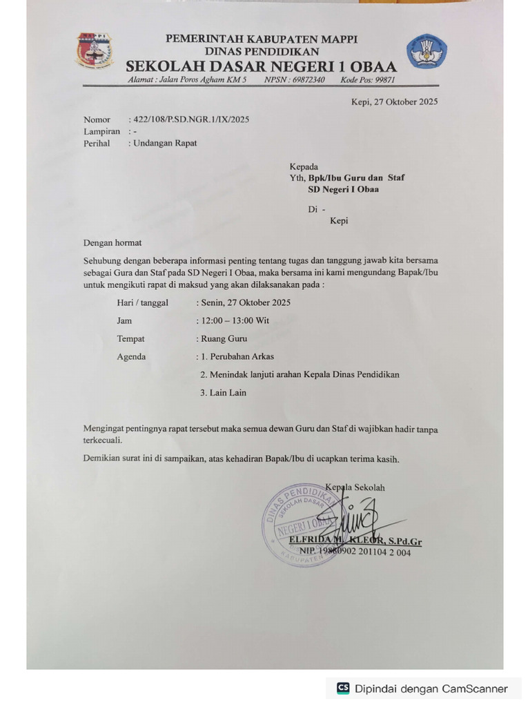 Surat Rapat | PDF