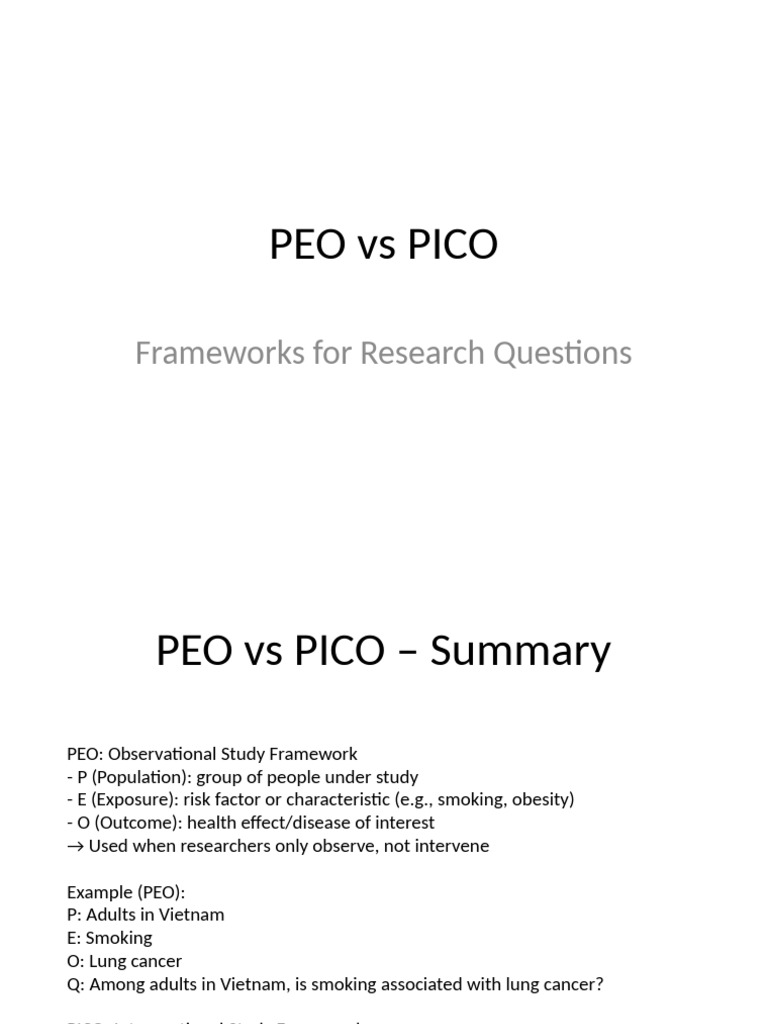 PEO_vs_PICO_Summary | PDF