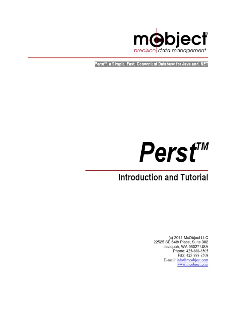 Perst Java Tutorial | PDF | Java (Programming Language) | Database Index