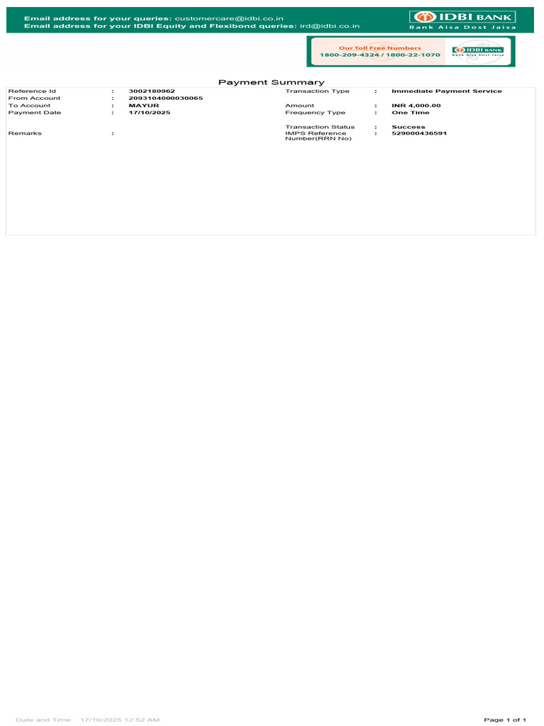 Payment Summary | PDF