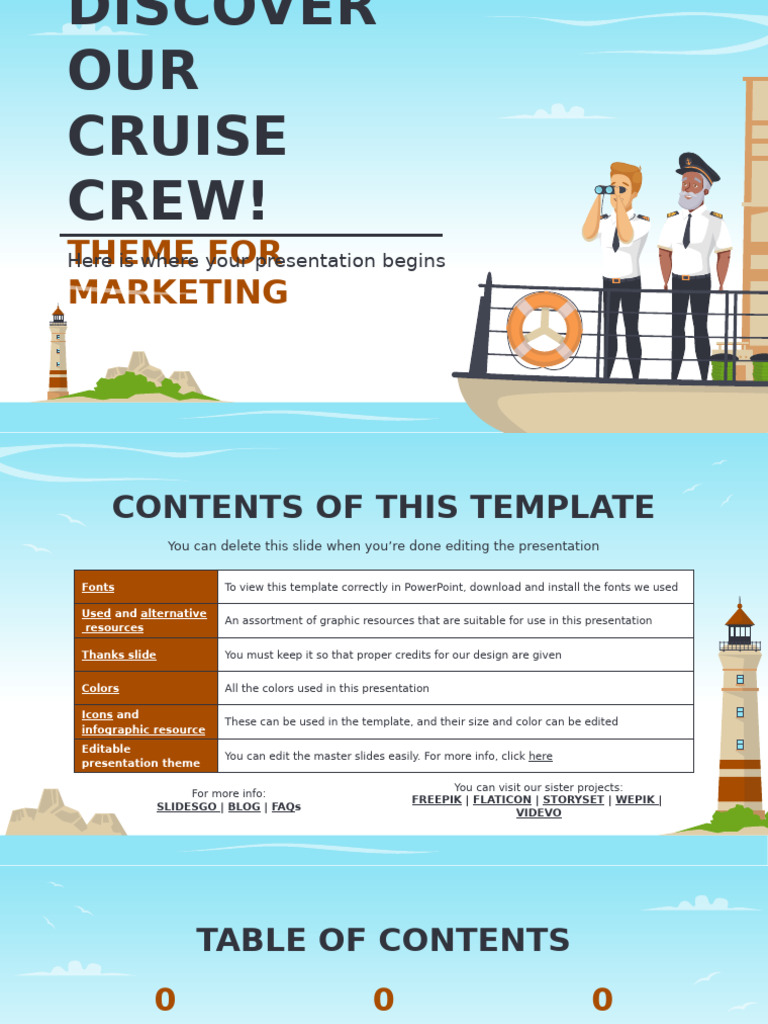 Discover Our Cruise Crew! Theme For Marketing by Slidesgo | PDF ...