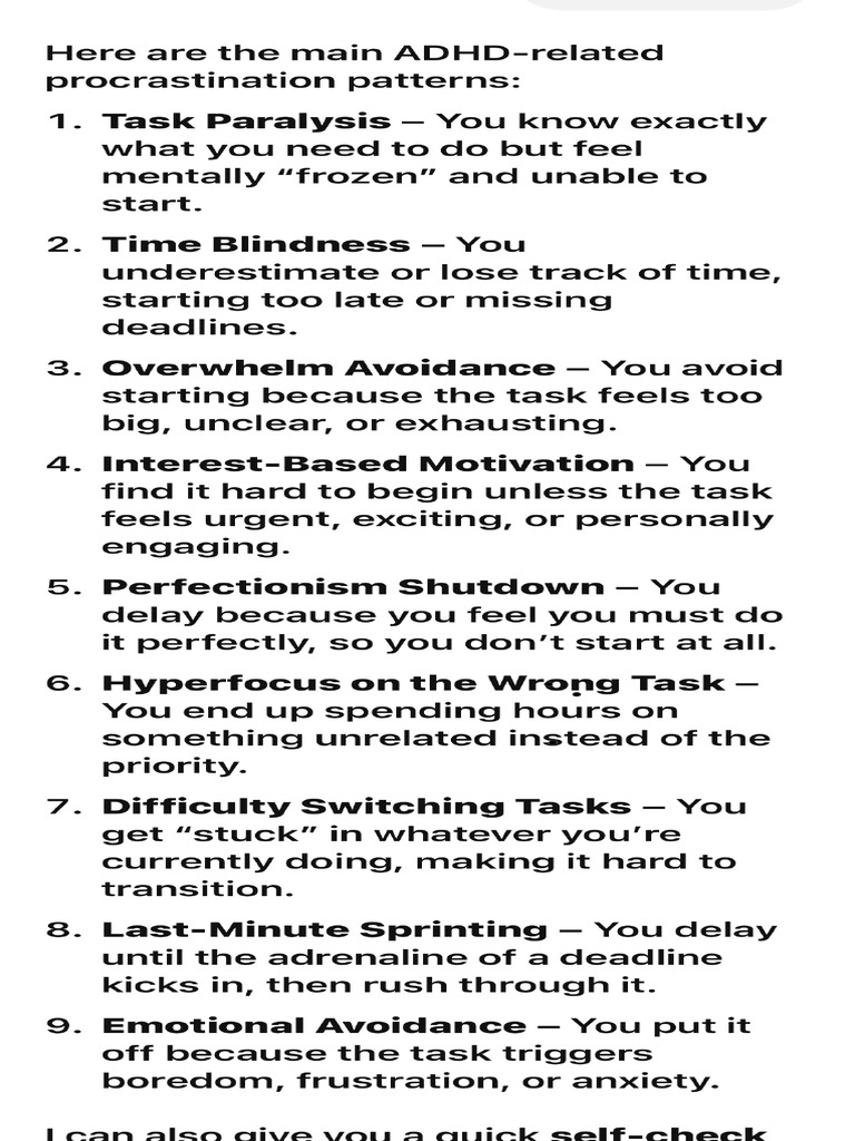 Procrastination and ADHD | PDF