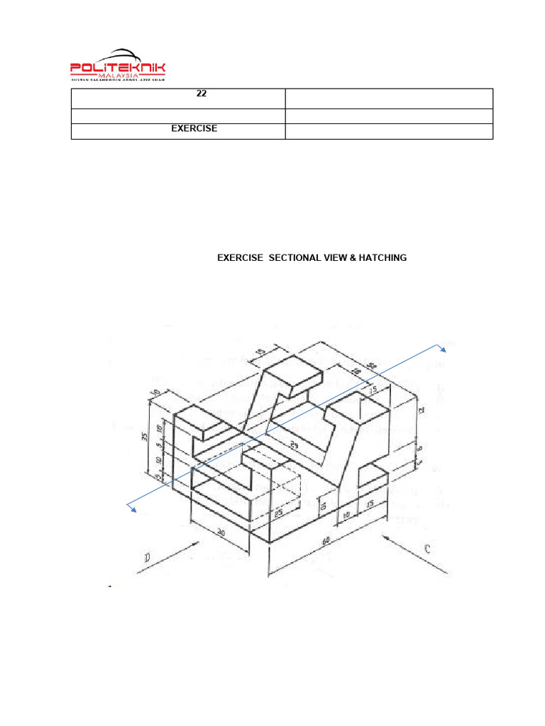Exercise Sectional View & Hatching | PDF