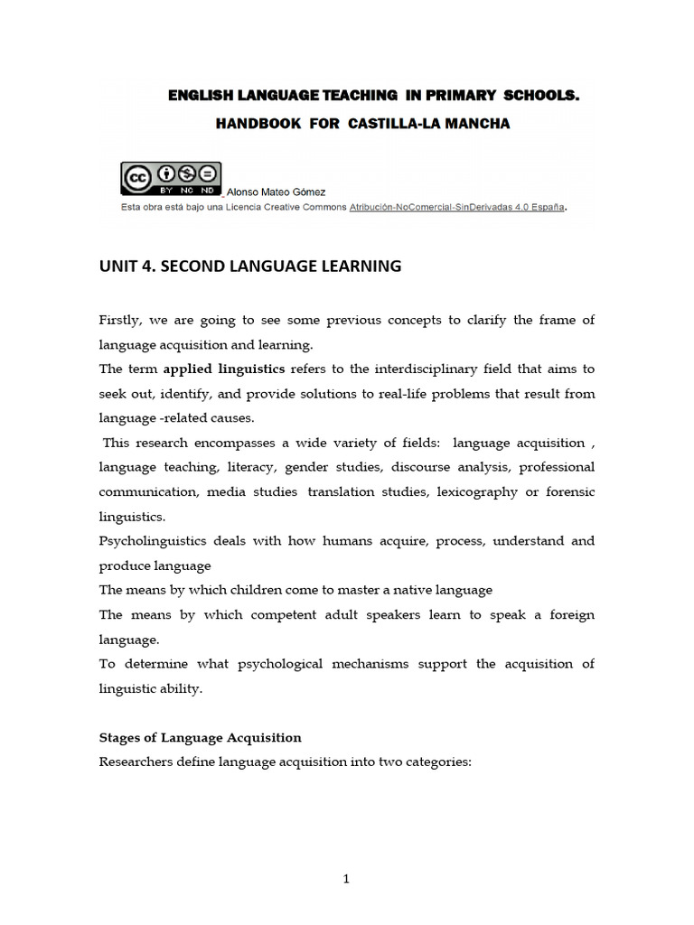 UNIT 4 | PDF | Second Language | Fluency