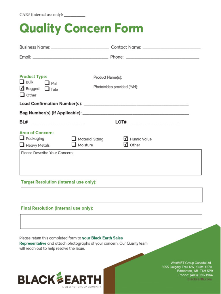 Quality Concern Form V3 6-5-25-2 | PDF