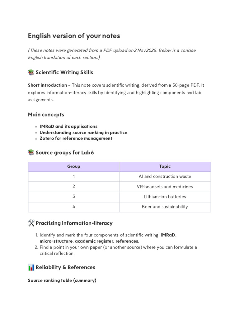 Scientific Writing - IMRaD, Source Ranking | PDF | Human Communication ...