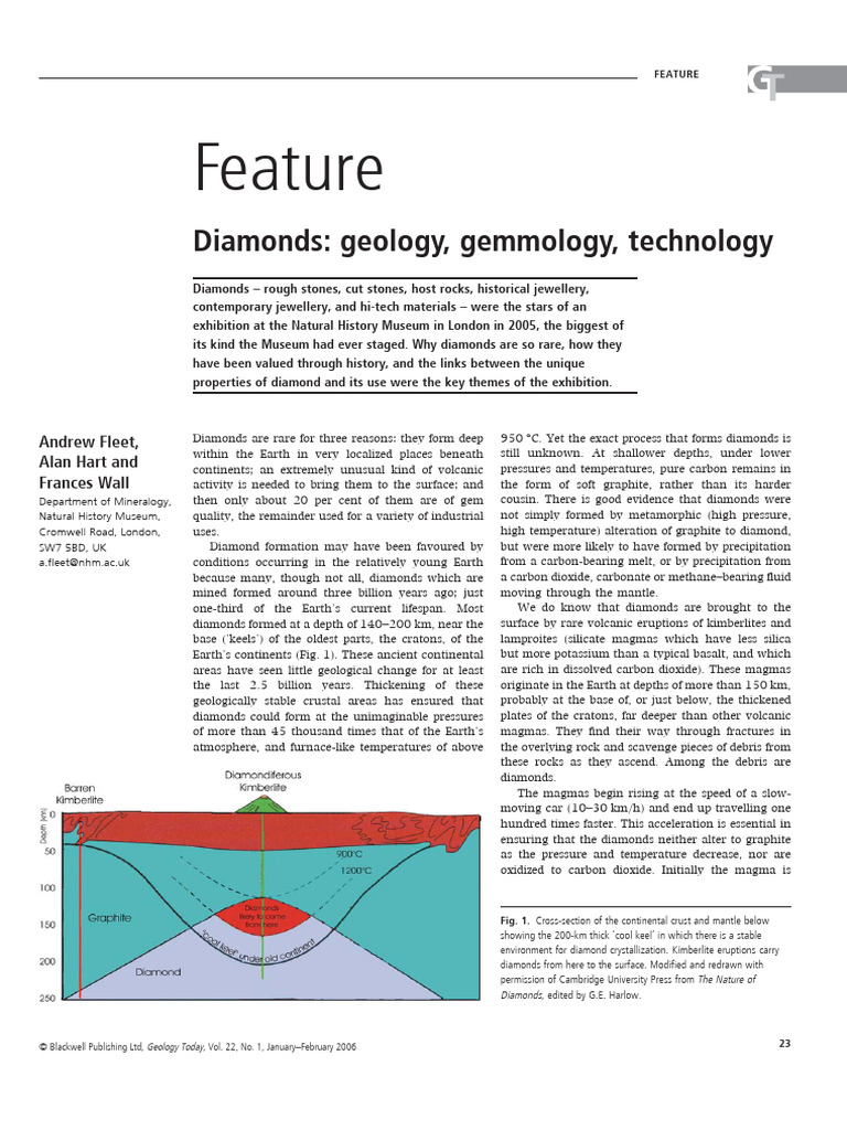 Diamonds Geology Gemmology Technology | PDF | Diamond | Magma