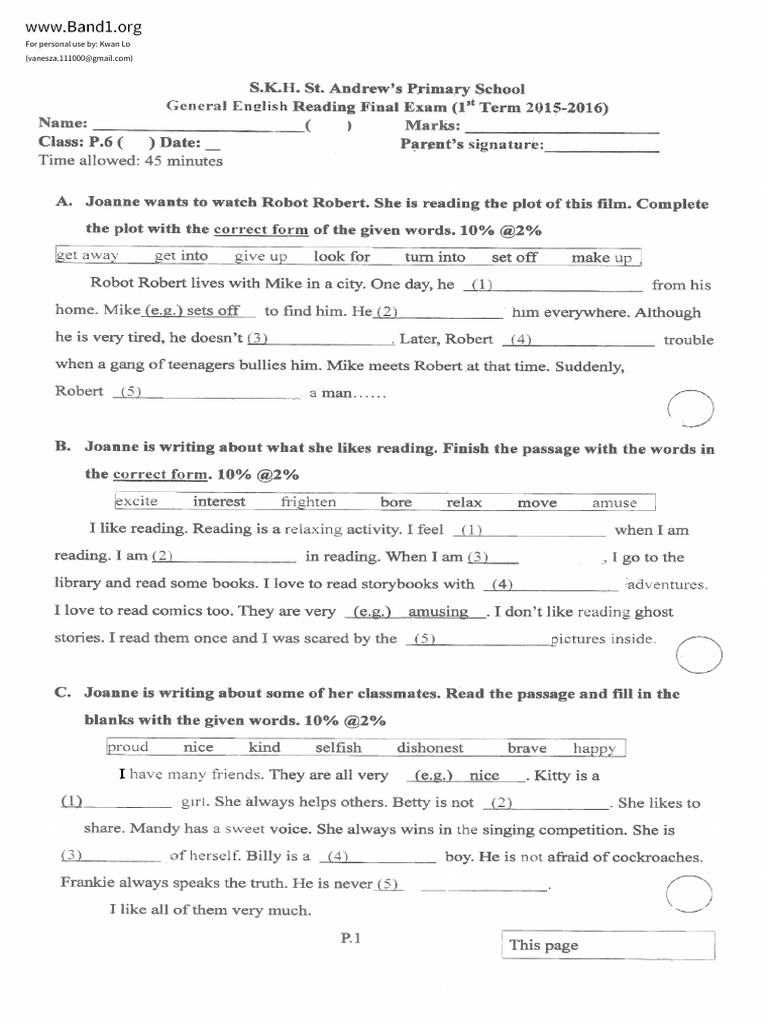 p6 Mock Test | PDF