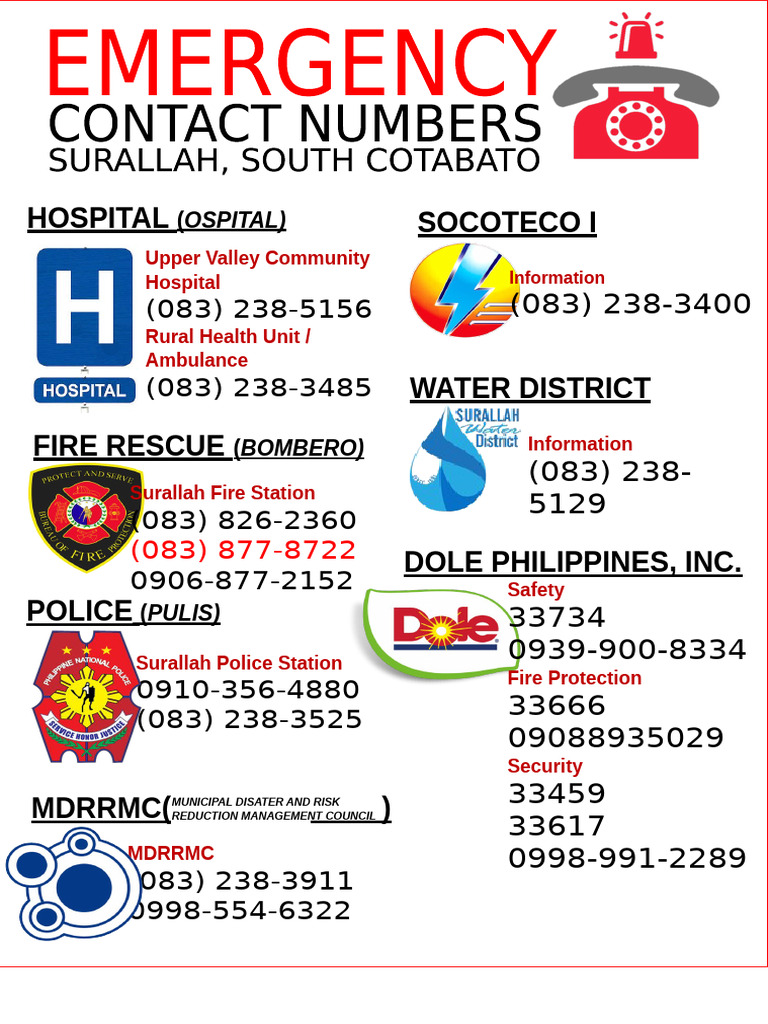 Emergency Numbers - DUVO | PDF | Firefighter | Safety