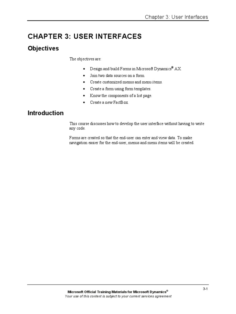 AX2012 User Interfaces 03 | PDF | Menu (Computing) | Tab (Gui)