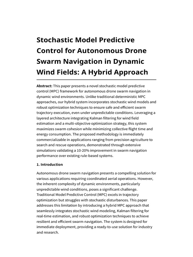 Stochastic Model Predictive Control For Autonomous Drone Swarm Navigation in Dynamic Wind Fields ...