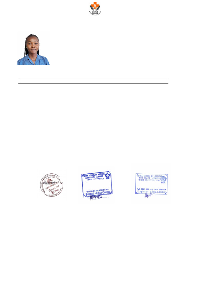 Student Lecture Card for Mary Ndege | PDF