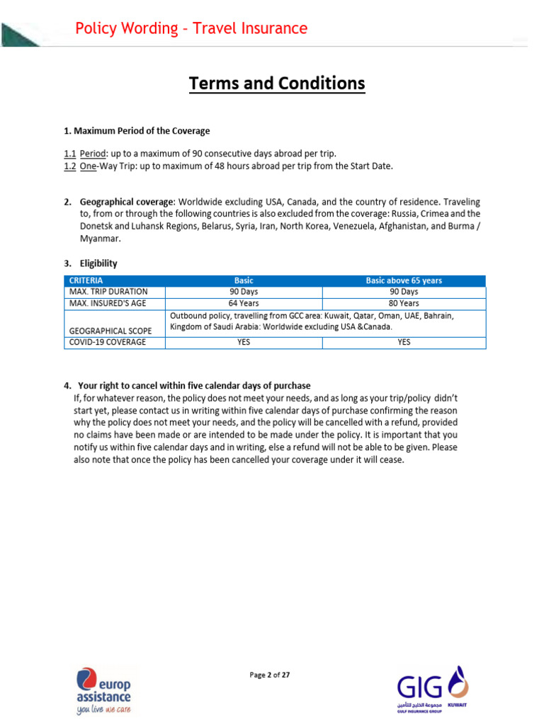 GCC Policy Wording (English) | PDF | Insurance | Indemnity