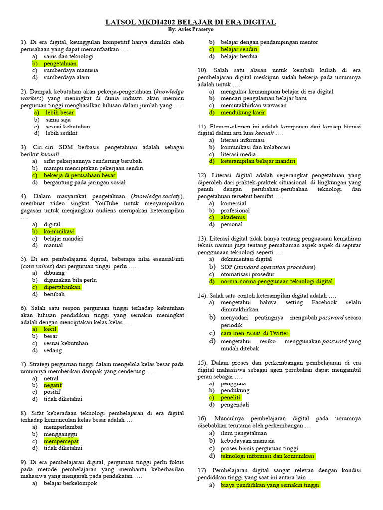 Latsol Mkdi4202. Belajar Di Era Digital | PDF