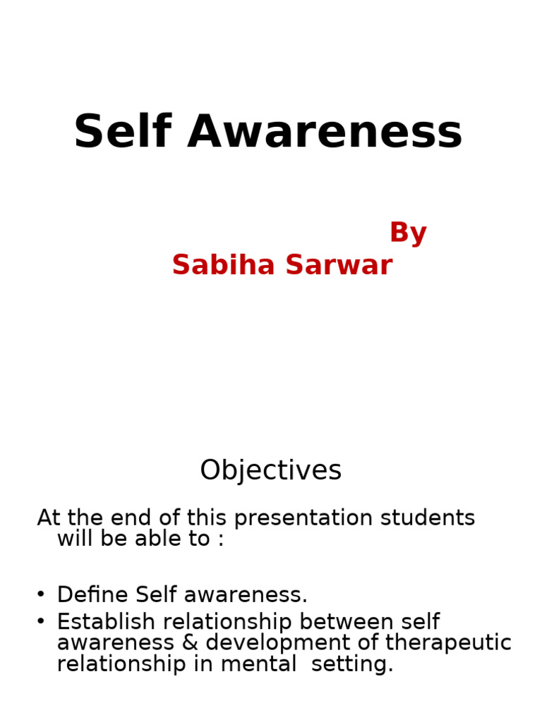 SelfAwareness Presentation | PDF | Self Awareness | Empathy