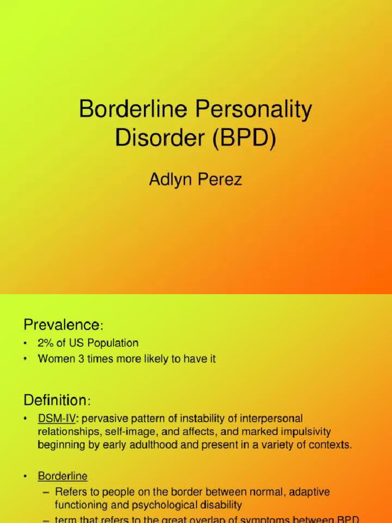Borderline Personality | PDF