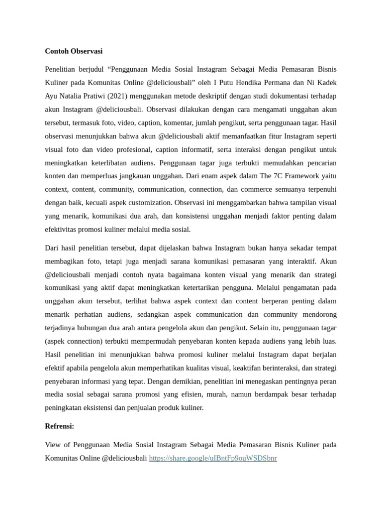 Contoh Observasi | PDF
