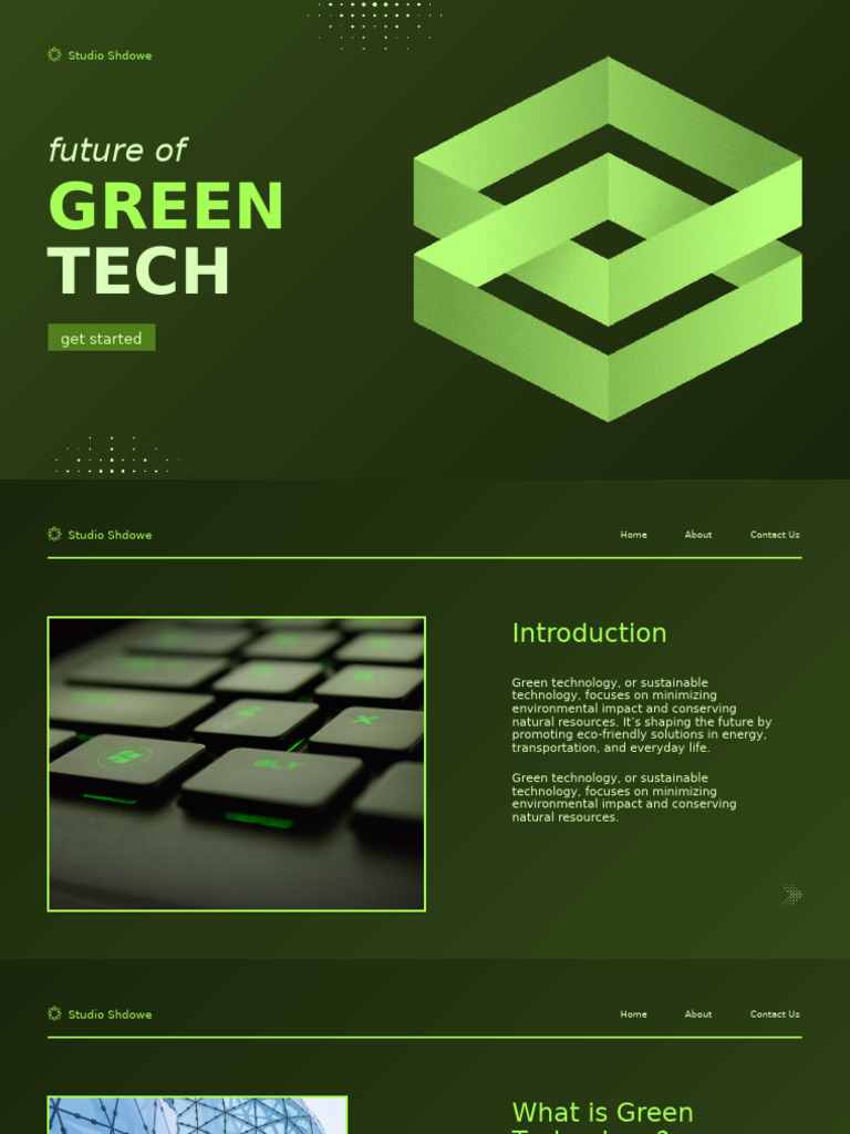 Green Modern Technology Presentation | PDF | Environmental Technology ...