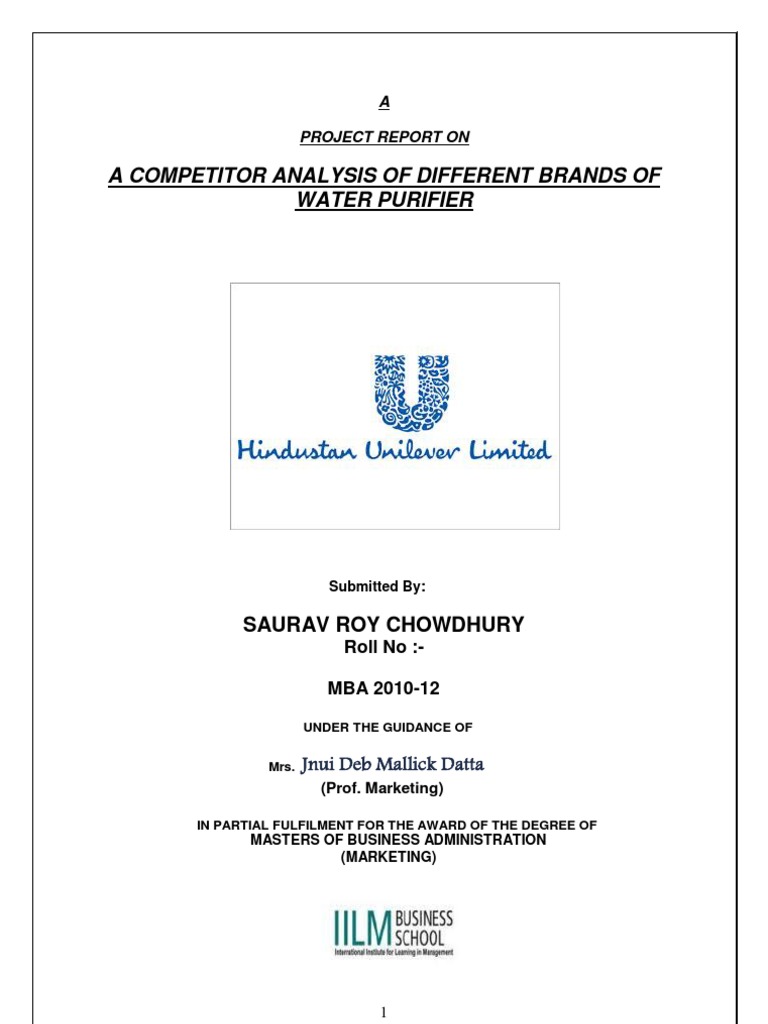 A Competitor Analysis of Different Water Brands in India | Download ...