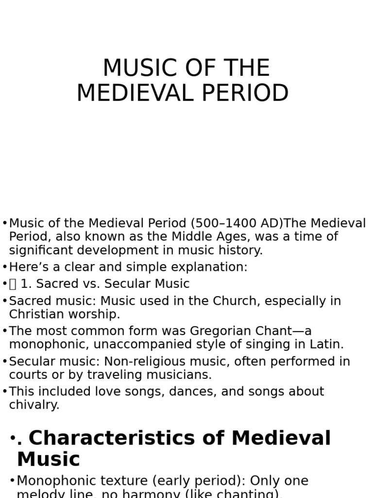 Medieval Music: Sacred and Secular Insights | PDF | Musical ...