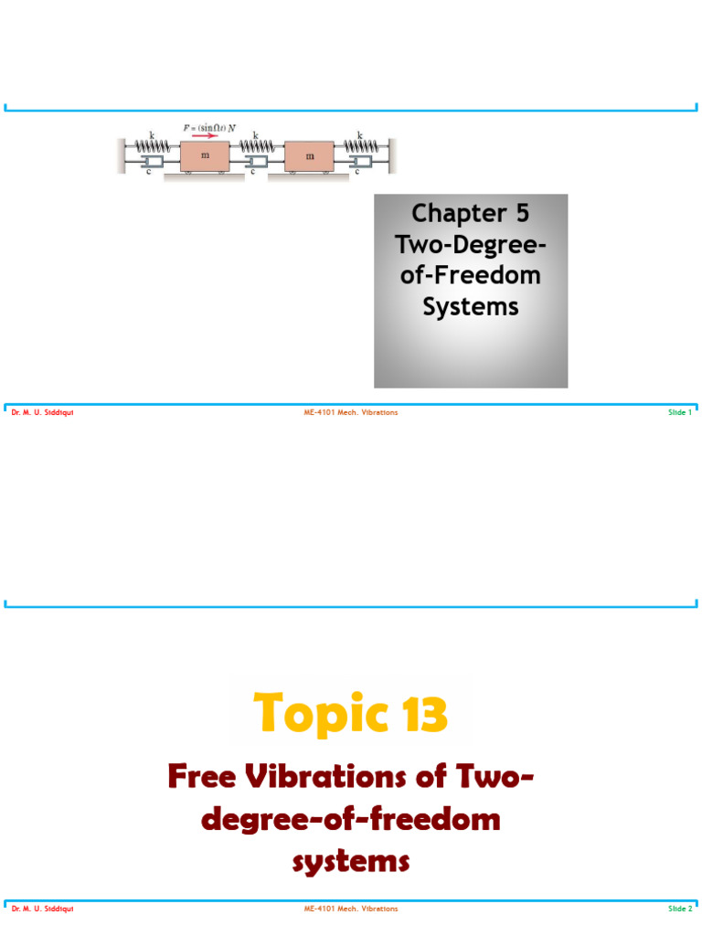 Topic 13 Free Response of Two Degree of Freedom Systems | PDF | Normal ...