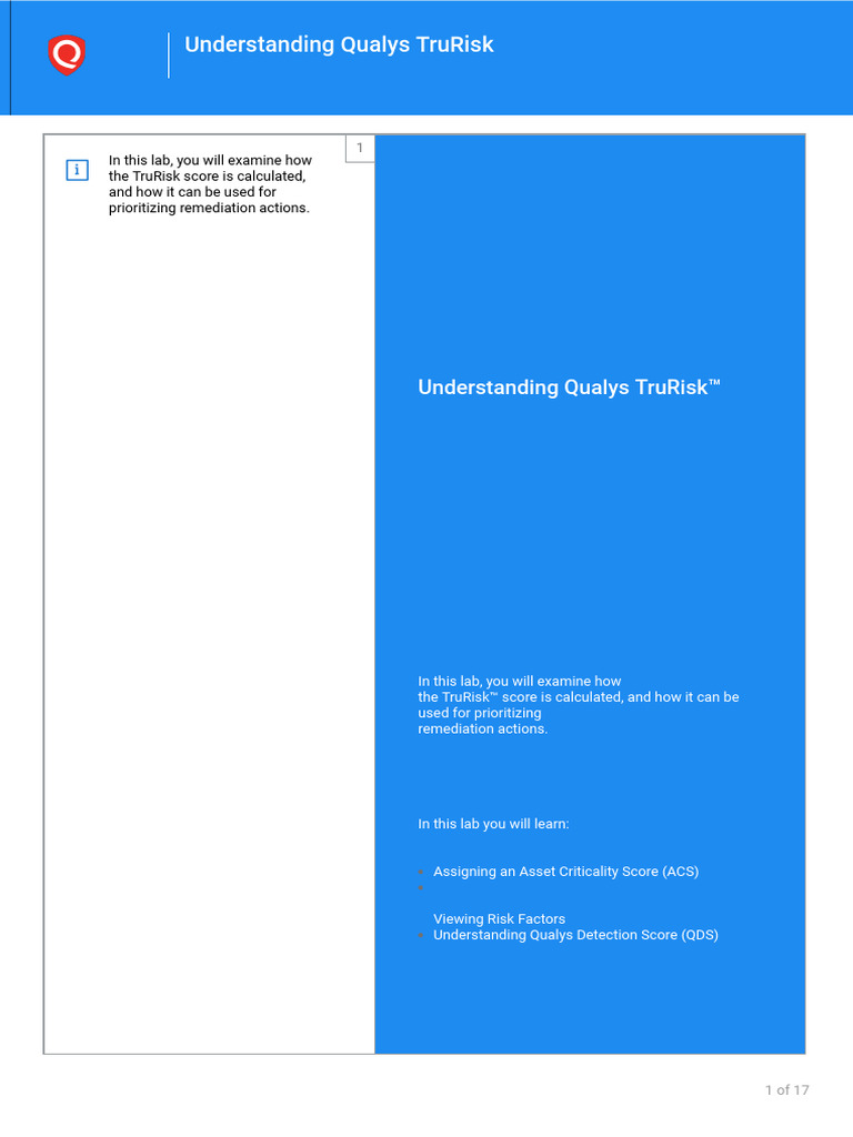 Understanding Qualys TruRisk | PDF | Information Technology | Computing