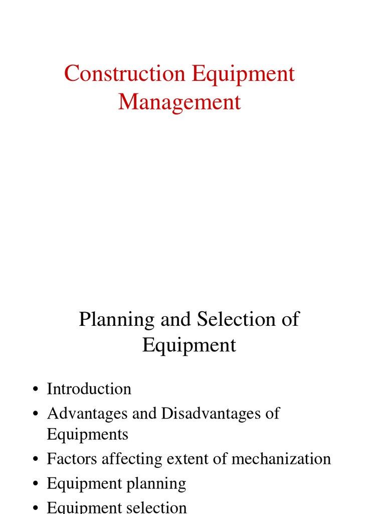 Project Equipment Management | PDF | Lease | Engines