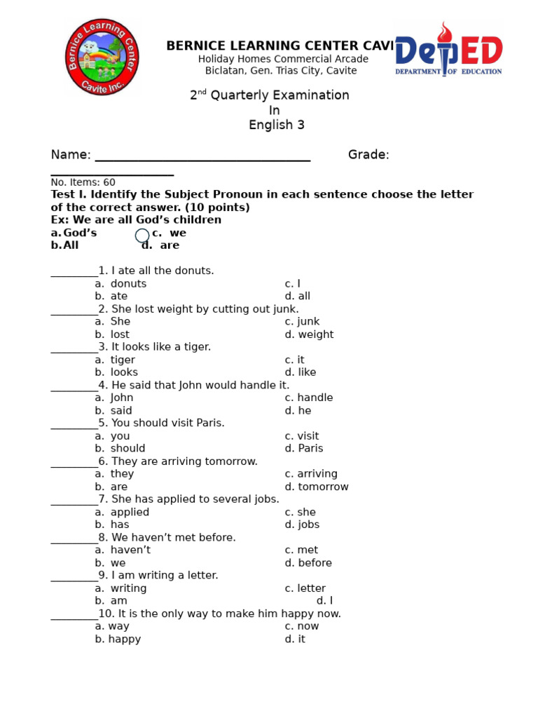 Gr3 English | PDF | Syntax | Linguistics