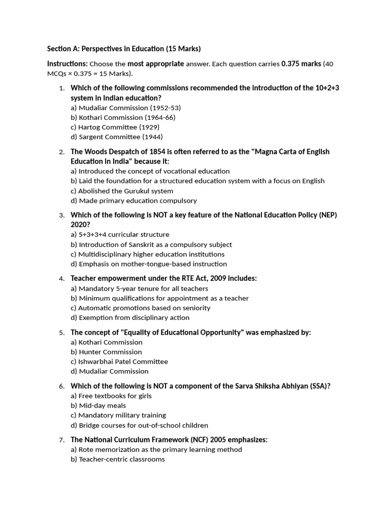 Mock Test1 | PDF | Educational Psychology | Learning