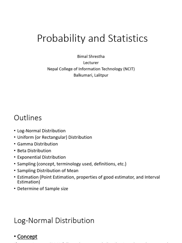 Probability and Statistics | PDF | Estimator | Normal Distribution