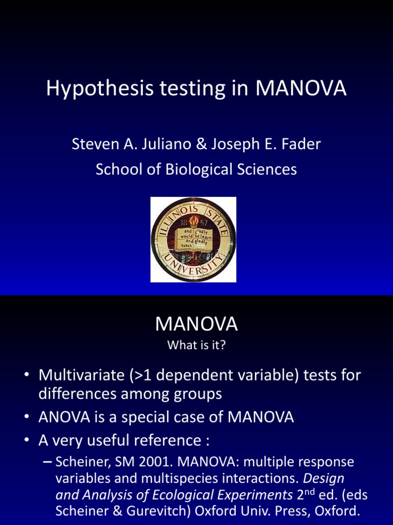 5 MANOVA Presentation Stats | PDF | Analysis Of Variance | Statistical ...