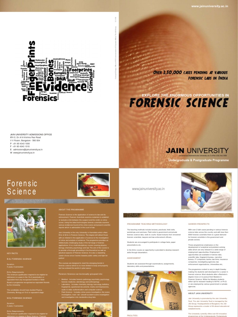 Forensic Science Brochure | Forensic Science | Master Of Science