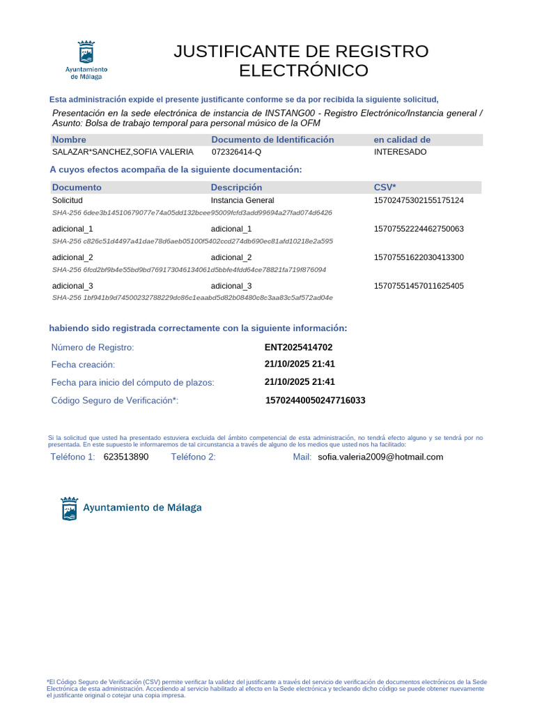 justificante inscripcion ofm | PDF | Informática