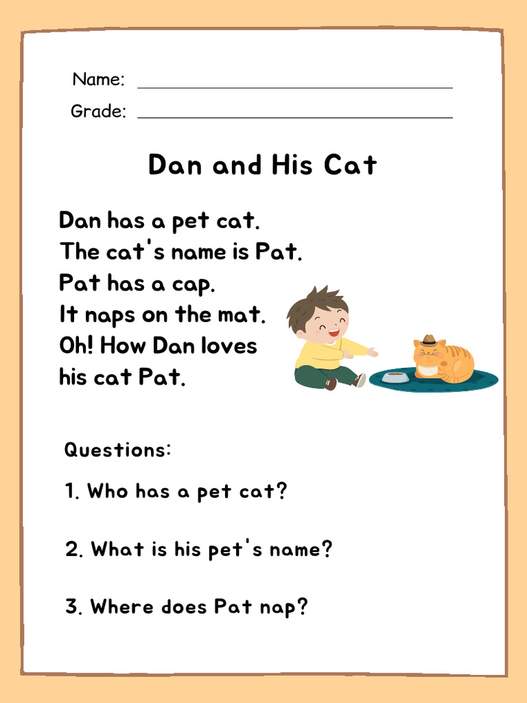 Dan and His Cat Pat | PDF