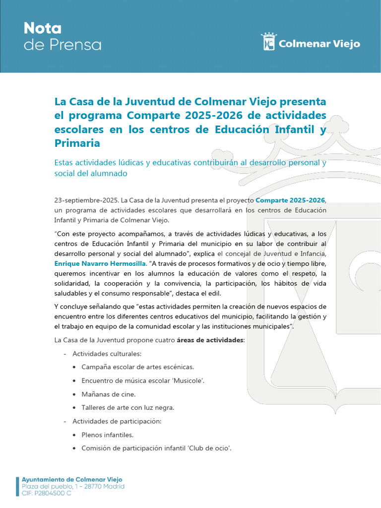 NDP - La Casa de La Juventud - Programa Comparte 2025-2026 ...