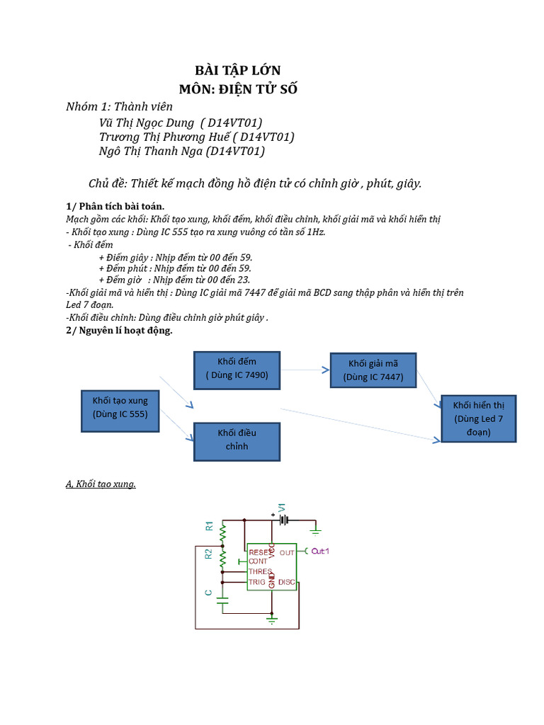 (123doc) Bai Tap Lon Dien Tu So Thiet Ke Mach Dong Ho Dien Tu | PDF