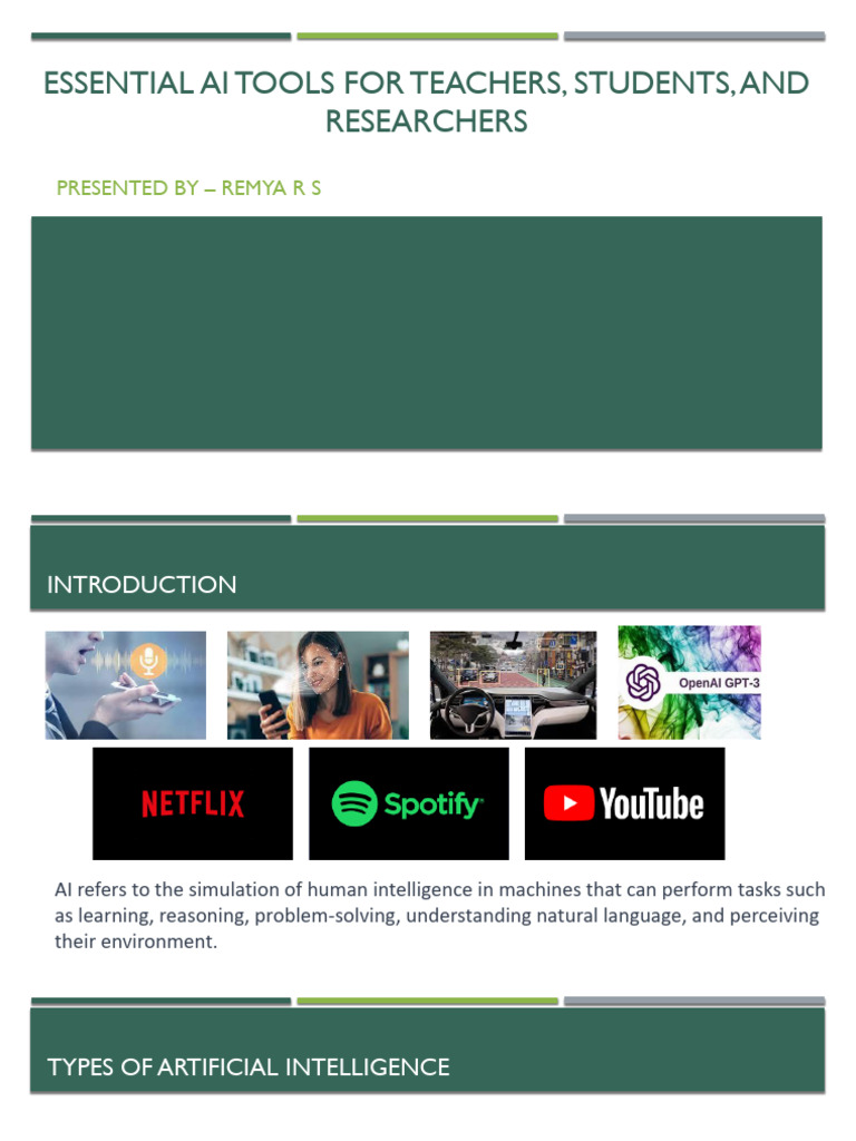 Essential AI Tools for Education | PDF | Artificial Intelligence ...