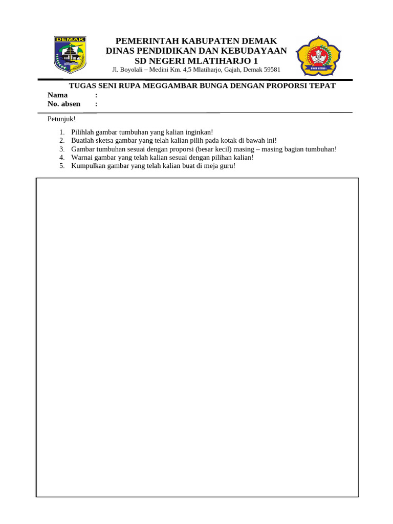 Tugas Seni Rupa Menggambar Proporsi Bunga | PDF
