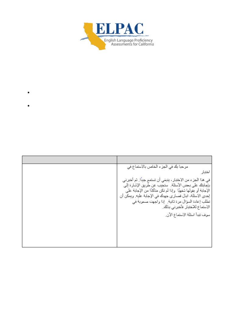 ELPAC Listening Test Directions | PDF | Human Communication | Linguistics
