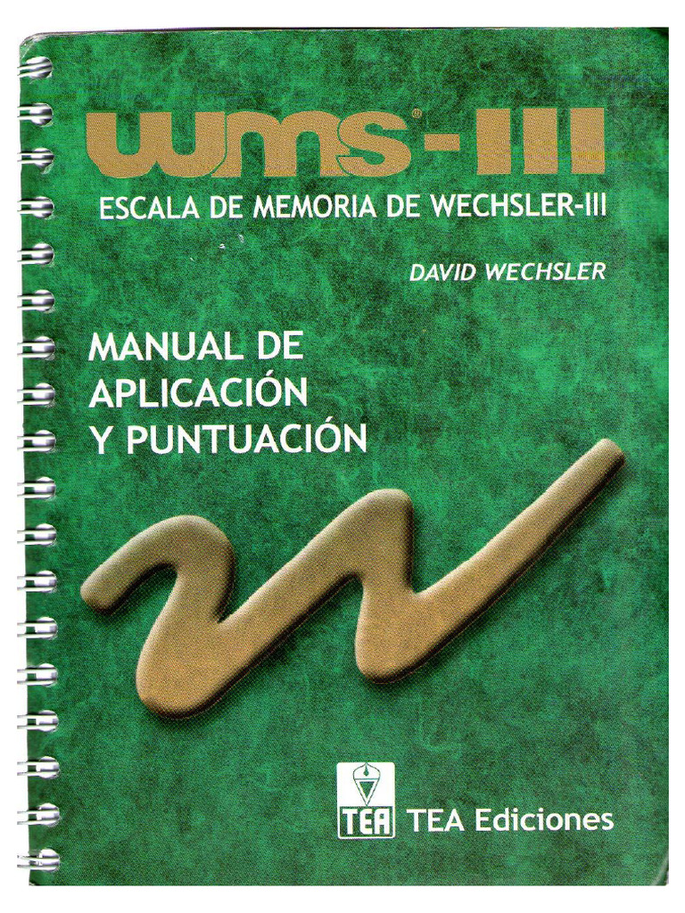 WMS-III. Manual de Aplicación y Corrección | PDF