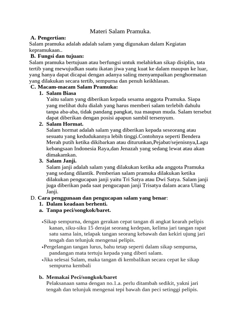 Materi Salam Pramuka | PDF