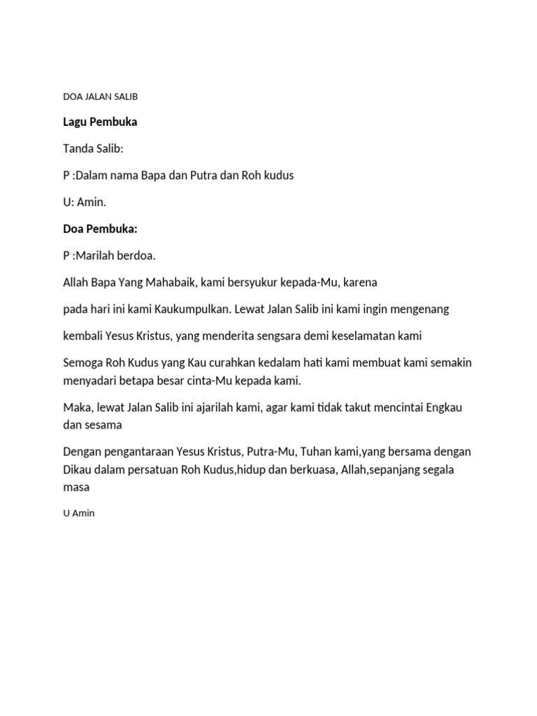 Doa Jalan Salib: Renungan dan Doa | PDF
